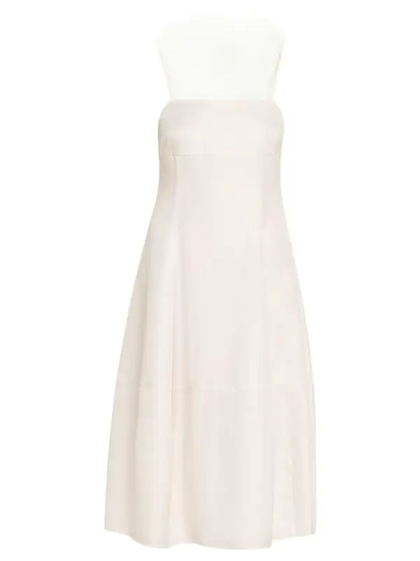 Theory Sleeveless Silk-twill Midi Dress - Ivory