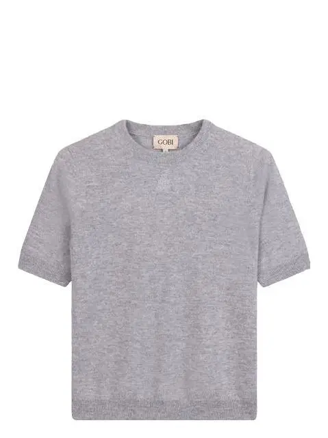 Gobi Cashmere Elbow-length Sleeve Crew Neck Sweater - High Rise