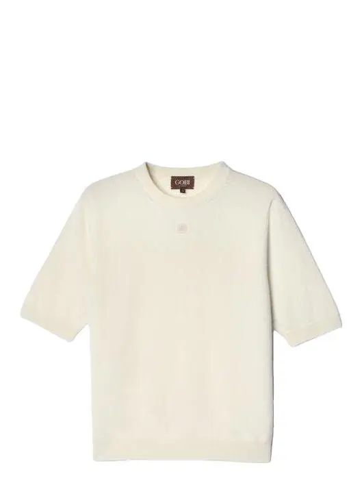 Gobi Cashmere Elbow-length Sleeve Cashmere Sweater - Off White