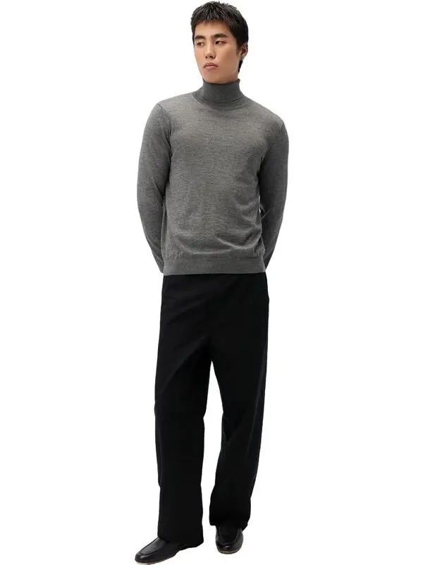 GOBI MONGOLIAN CASHMERE Cashmere-silk Turtleneck Sweater - Dim Gray