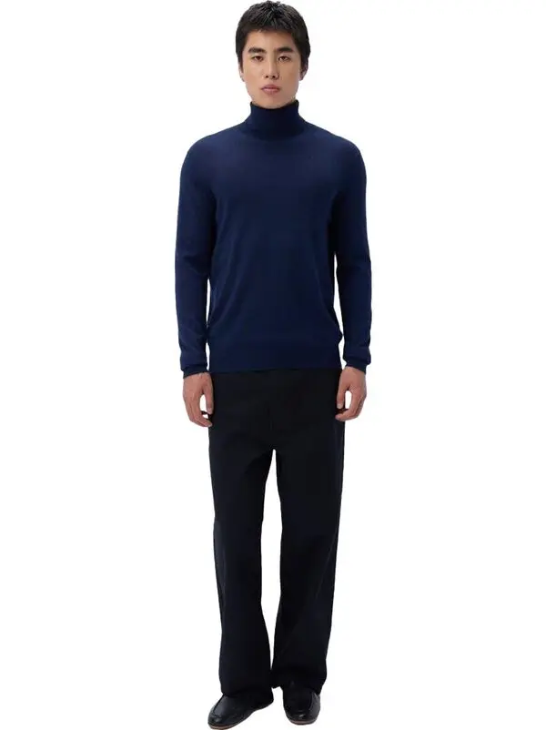 Gobi Cashmere Cashmere-silk Turtleneck Sweater - Mood Indigo