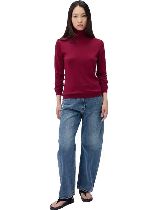 Gobi Cashmere Cashmere Silk Turtleneck Sweater - Bordeaux