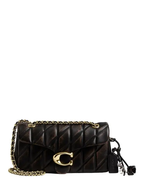 COACH Tabby Shoulder Bag 26 In Loved Leather With Quilting - Black Brown
