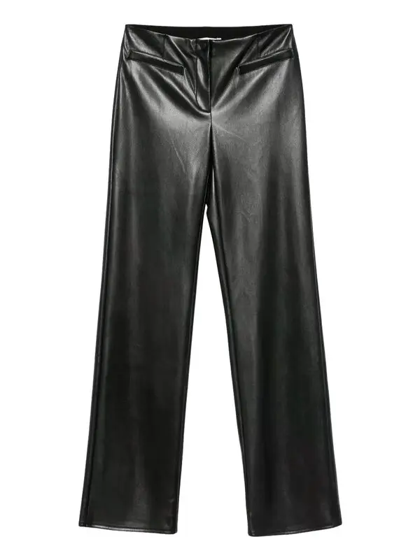 Patrizia Pepe Coated Flare Trousers - Black