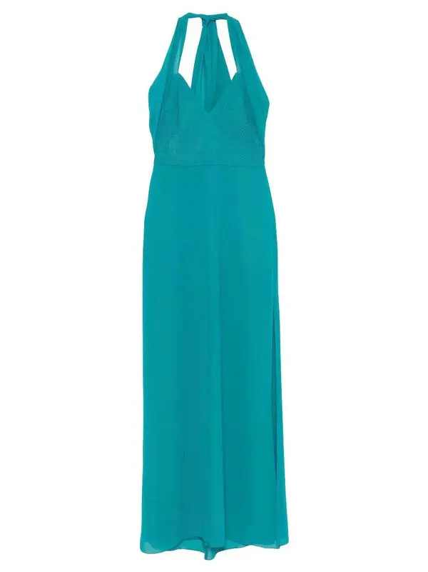Patrizia Pepe Pleated Crossover Maxi Dress - Green