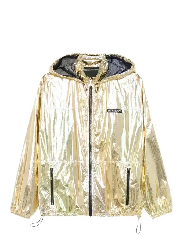 Patrizia Pepe Shiny Hooded Jacket - Gold