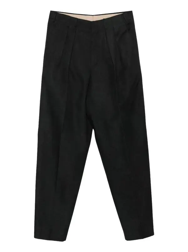 PT TORINO Pleated Cotton Trousers - Black