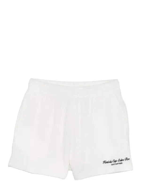 SPORTY & RICH Embroidered Cotton Shorts - White
