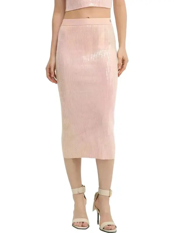 Hugo Sequin-embellished Ribbed Midi Skirt - Pink