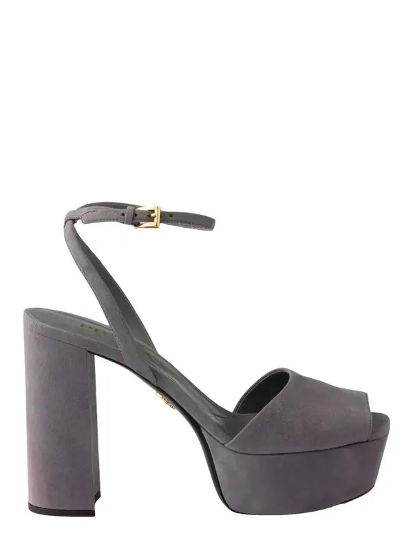 Prada 115mm Buckle-strap Platform Sandals - Grey