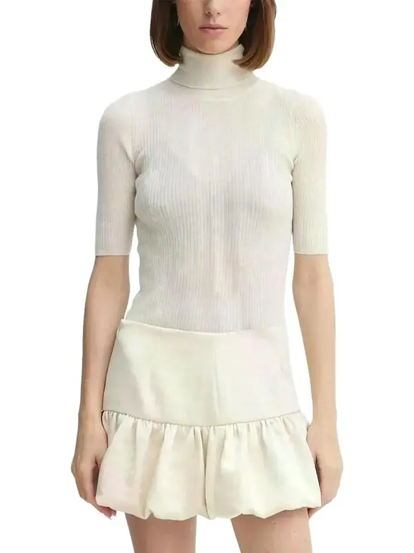 HERSKIND Turtleneck Short Sleeve Sweater - White