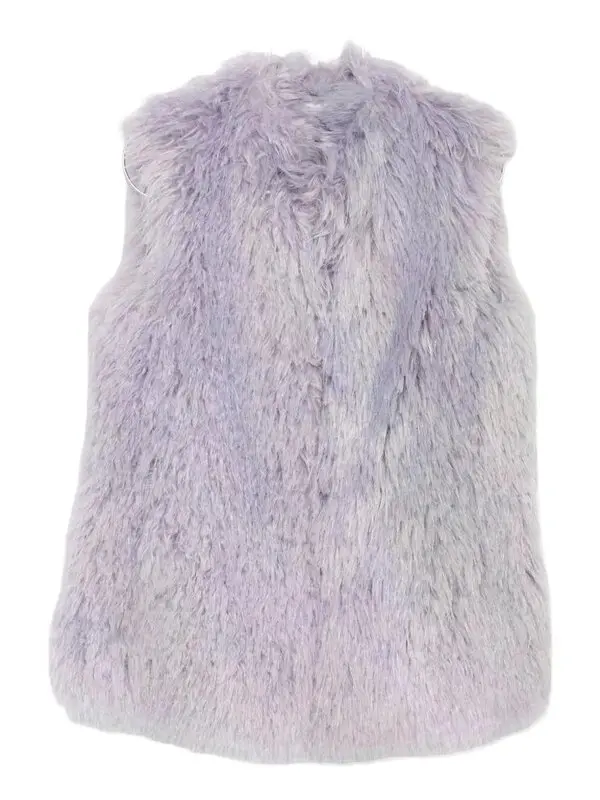 Patrizia Pepe Crew-neck Faux Fur Gilet - Purple