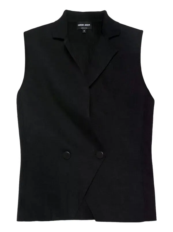 Giorgio Armani Double-breasted Sleeveless Waistcoat - Black