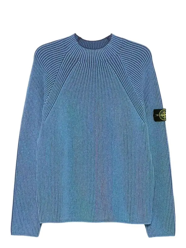 Stone Island Ribbed Crew-neck Sweater - Blue