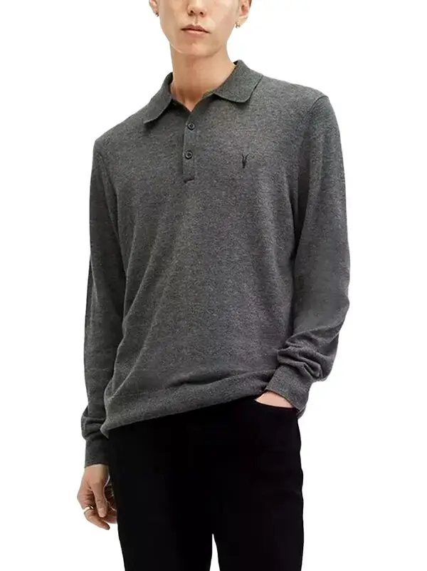 ALLSAINTS Long-sleeve Polo Shirt - Grey