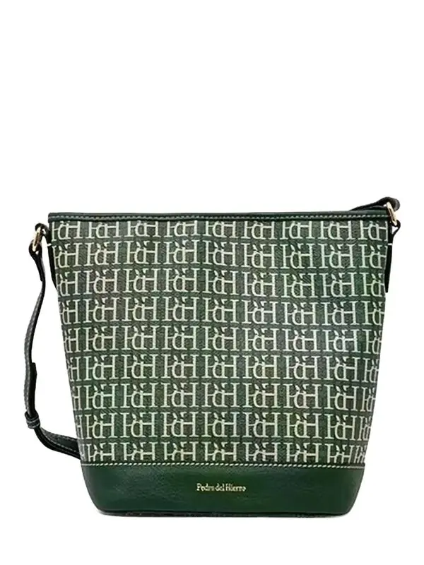 PEDRO DEL HIERRO Monogram Bucket Bag - 20 Dark Green