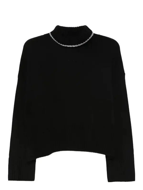 Pinko High-neck Cropped Sweater - Black