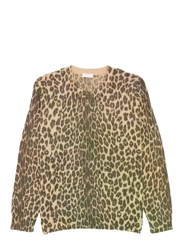 Liu Jo Leopard Print Crew-neck Sweater - Neutrals