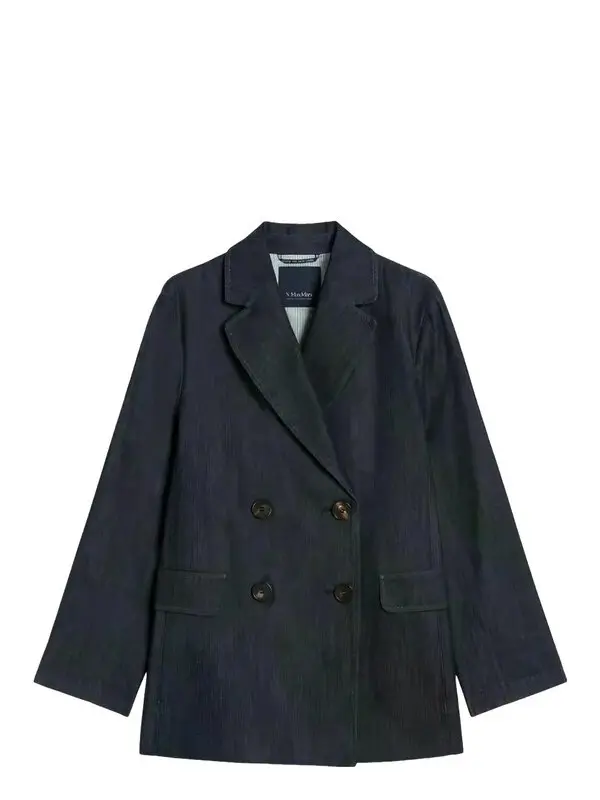 Max Mara Sara Double-breasted Denim Blazer - Blue