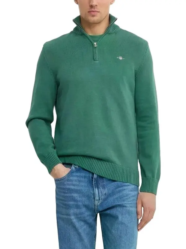 Gant High-neck Half-zip Sweater - Green