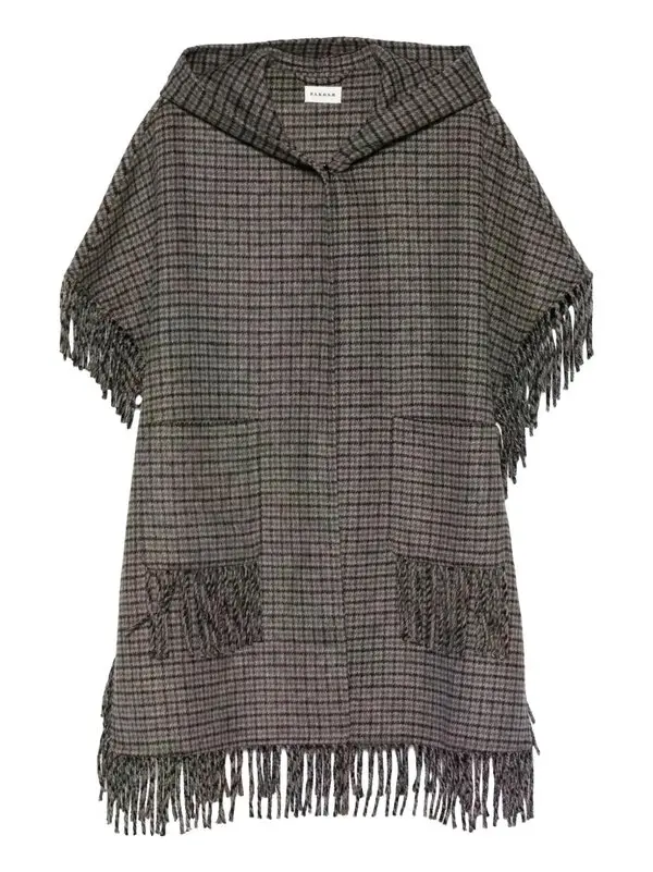 P.a.r.o.s.h Hooded Fringed Coat - Grey