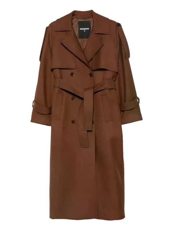 Patrizia Pepe Double-breasted Belted Trench Coat - Brown
