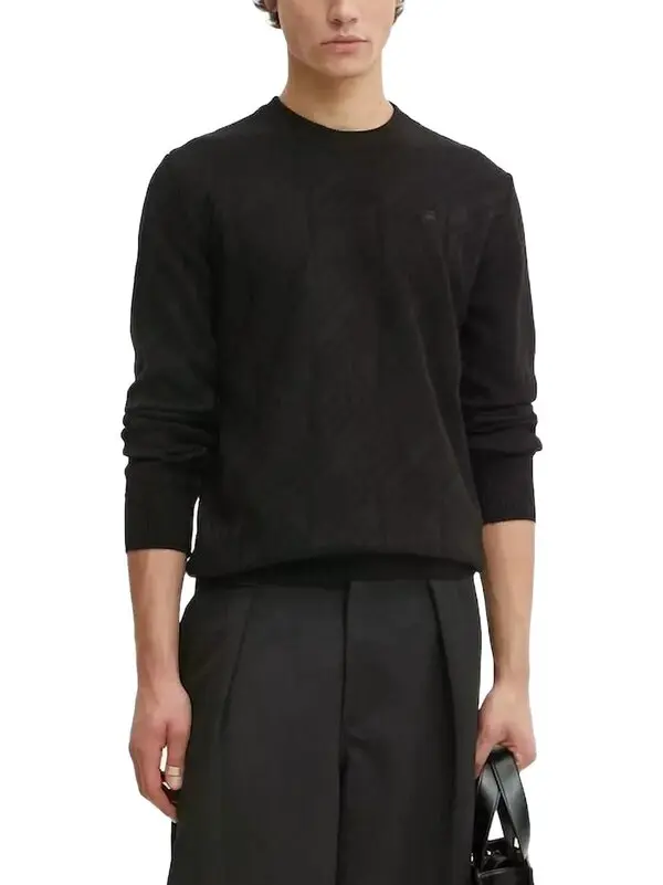 G-star Raw Geometric-pattern Crew-neck Jumper - Black