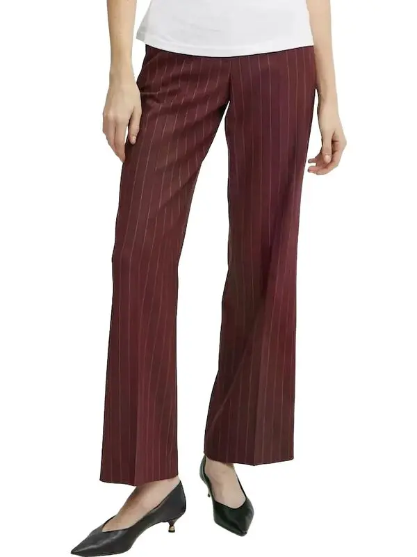 LA MANIA Pinstripe Pattern Trousers - Red
