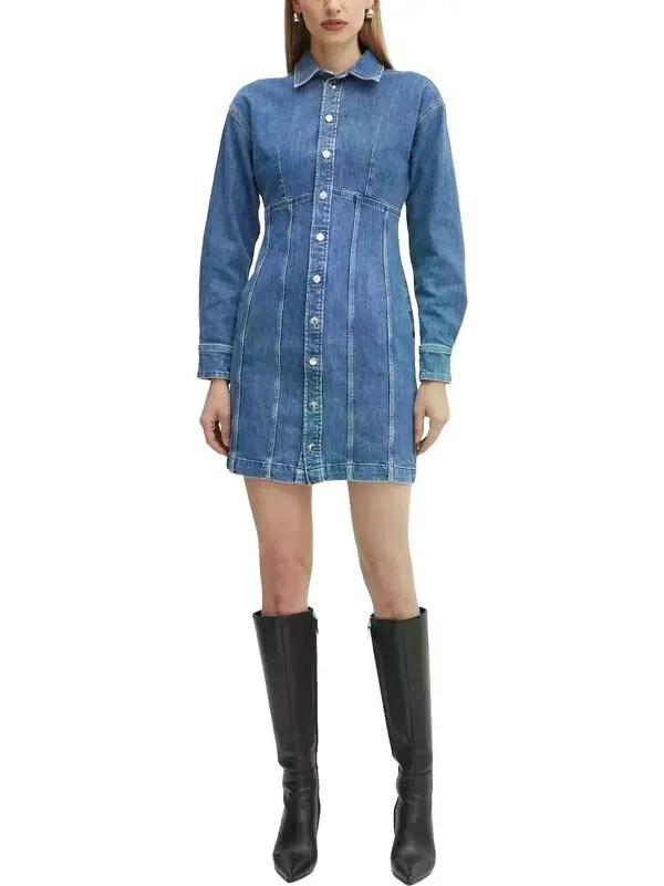 Guess Denim Mini Shirt Dress - Blue