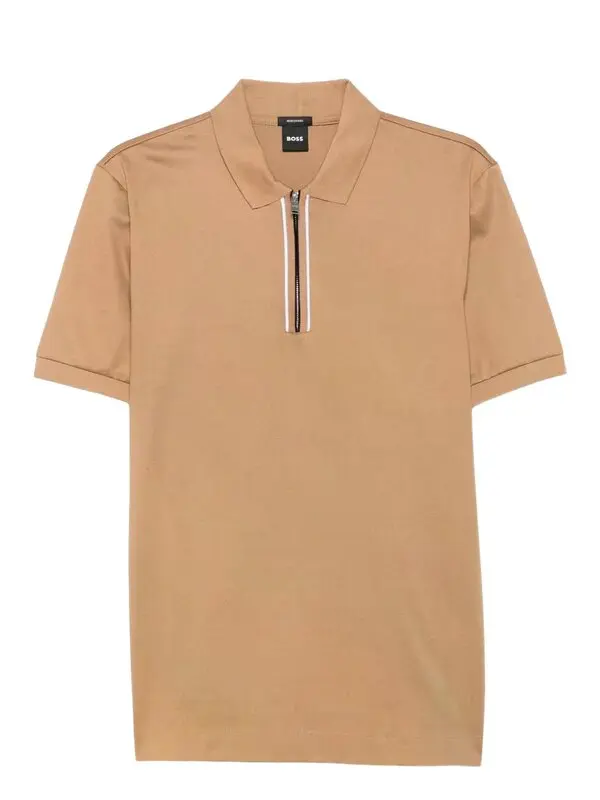 BOSS Zip-front Polo Shirt - Neutrals