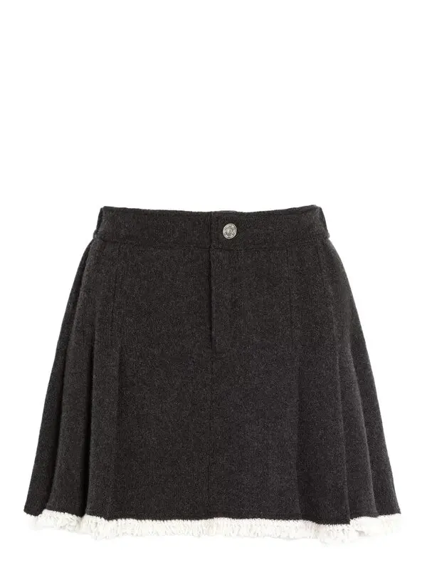 BARRIE Pleated Cashmere-blend Mini Skirt - Black