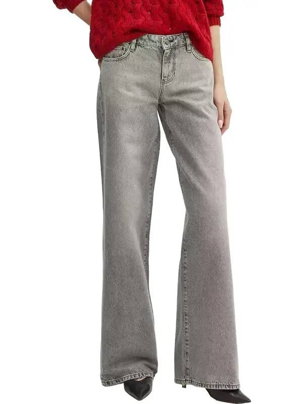 Guess Wide-leg High-rise Jeans - Grey