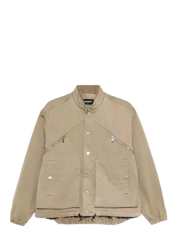 Dsquared2 Button-fastening Jacket With Zip Pockets - Neutrals