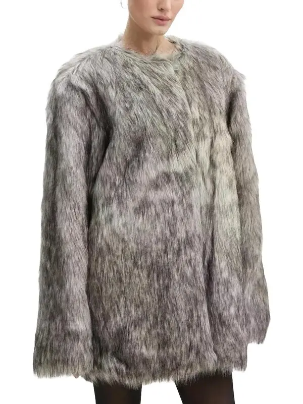 GESTUZ Wiliagz Mottled Faux-fur Coat - Grey