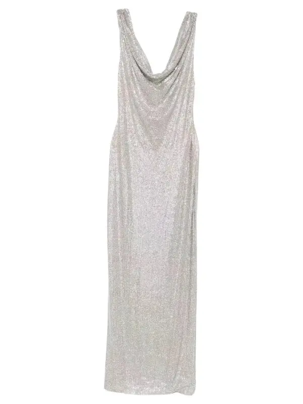 Giuseppe Di Morabito Cowl-neck Sequin Maxi Dress - Silver