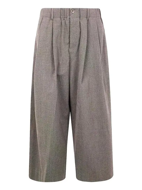 UMA WANG Pleated Wool Trousers - Grey