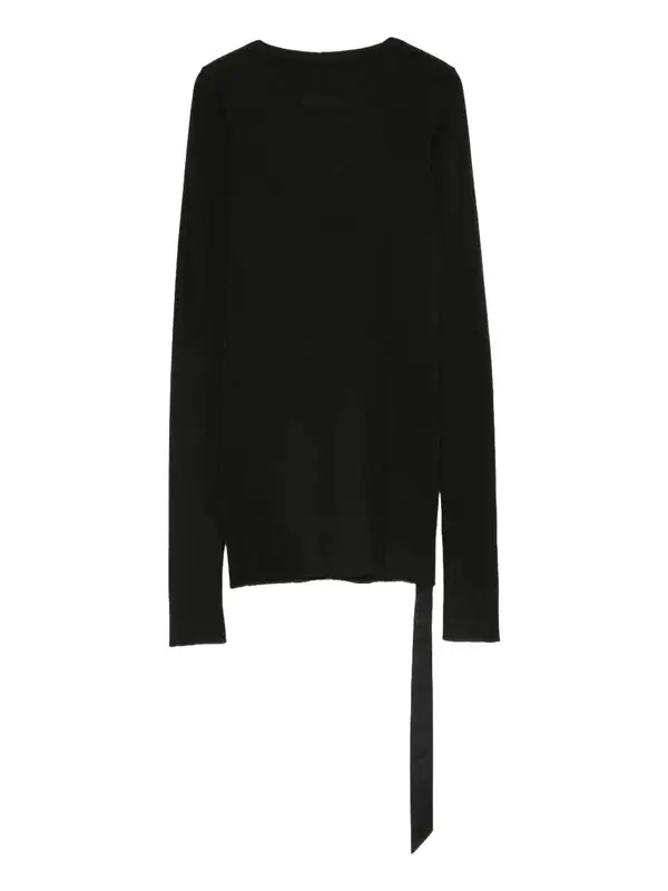 Rick Owens Long-sleeve Tie-detail Top - Black