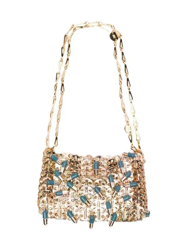 Rabanne Pill-charm Chain Shoulder Bag - Gold