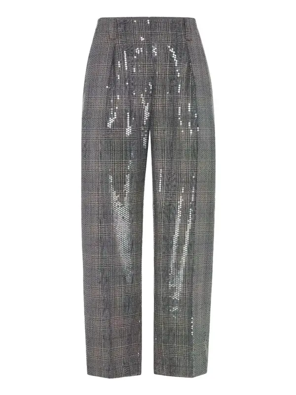 Brunello Cucinelli Check-pattern Trousers - Grey