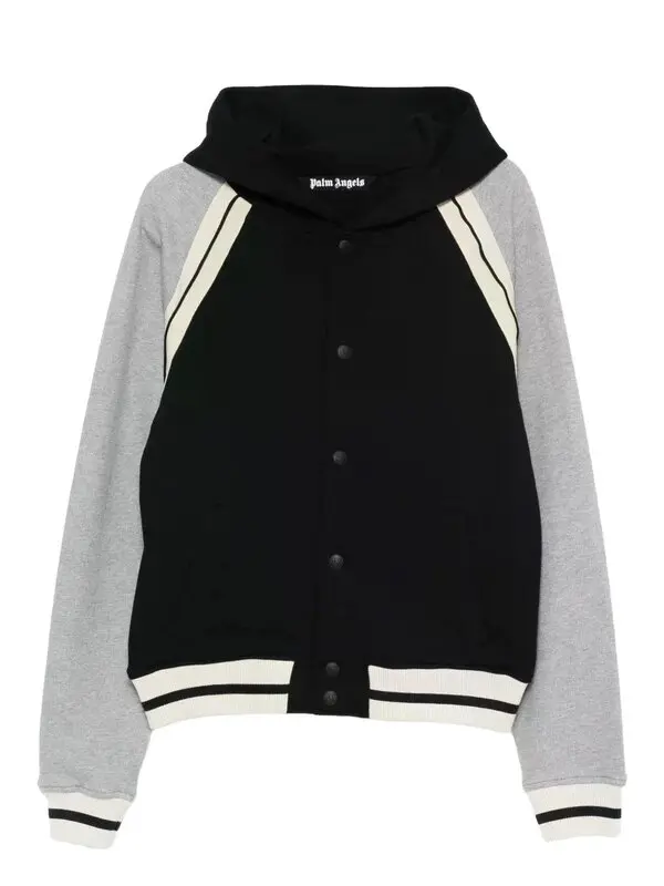 Palm Angels Hooded Baseball Jacket - Black