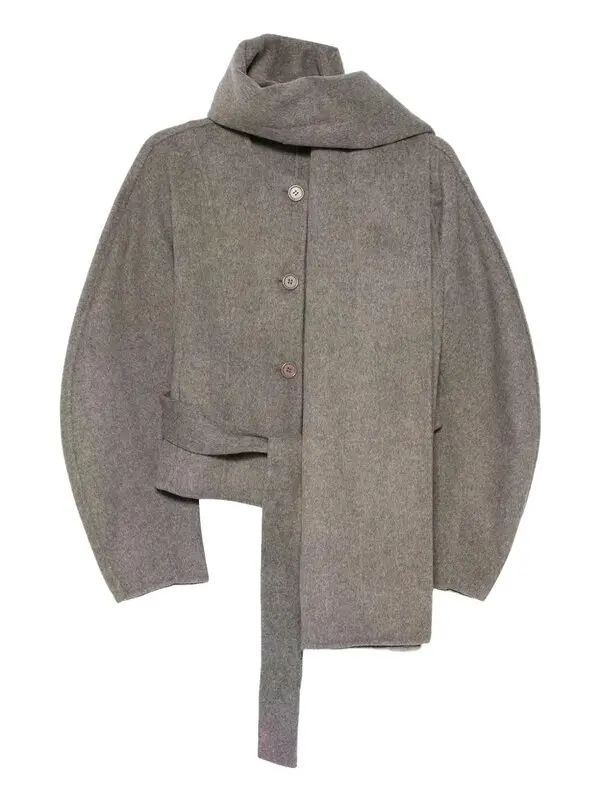 P.a.r.o.s.h Button-fastening Belted Jacket - Grey
