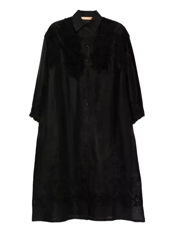 Ermanno Scervino Embroidered Collar Shirt - Black