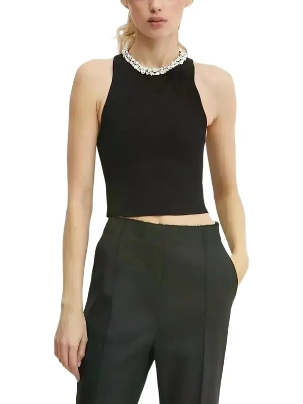 A.L.C. Crystal-embellished Sleeveless Top - Black