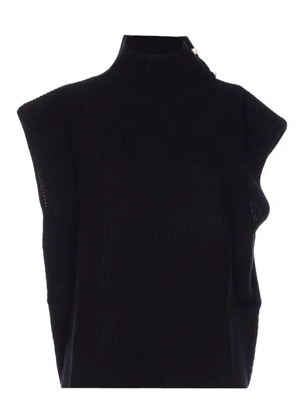 Liu Jo Knitted Vest With Pearl Details - Black