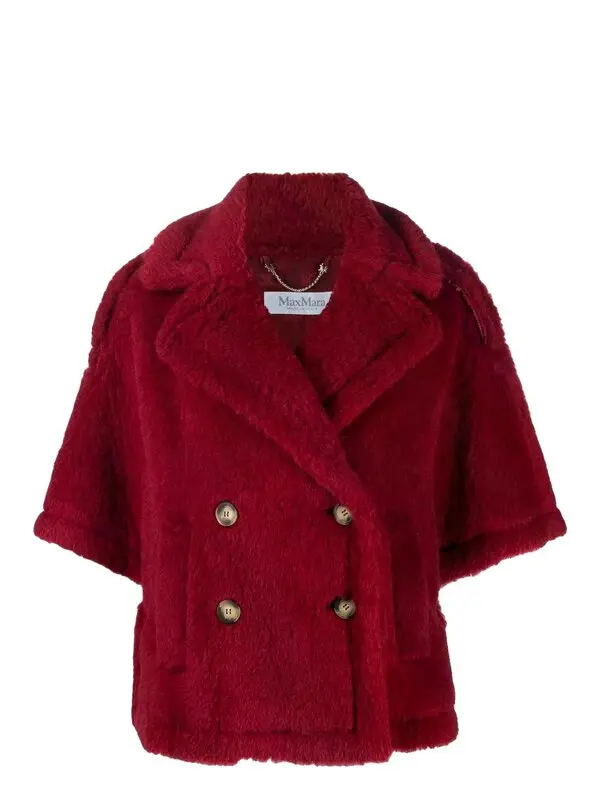 Max Mara Wide-sleeved Faux-fur Jacket - Red