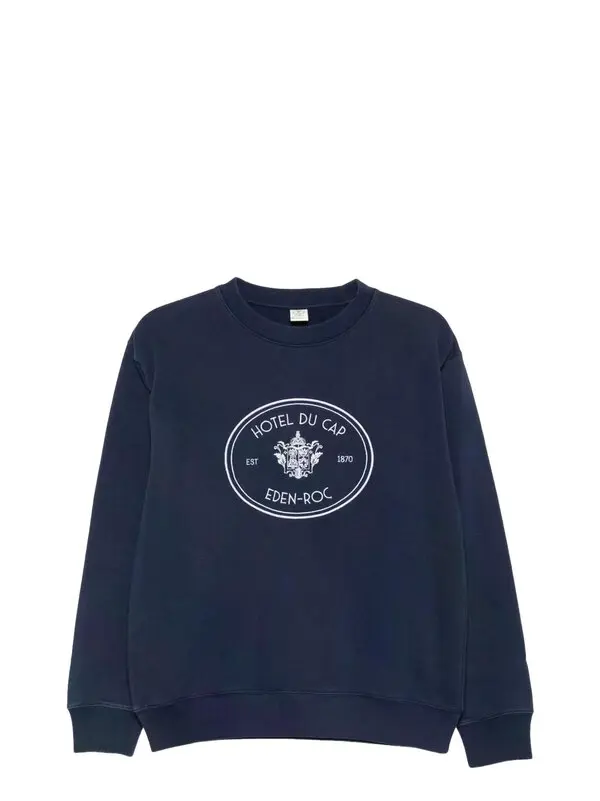 SPORTY & RICH Crest Cotton Sweatshirt - Blue