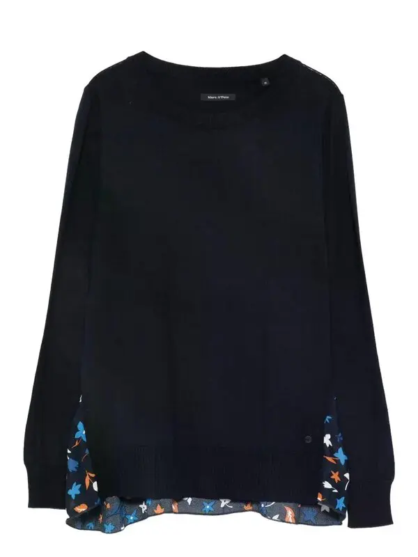 Marc O&#x27;polo Floral-print Panel Sweater - Blue