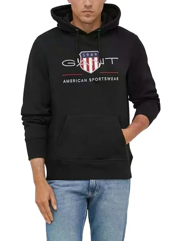 Gant Shield Logo Hoodie - Black