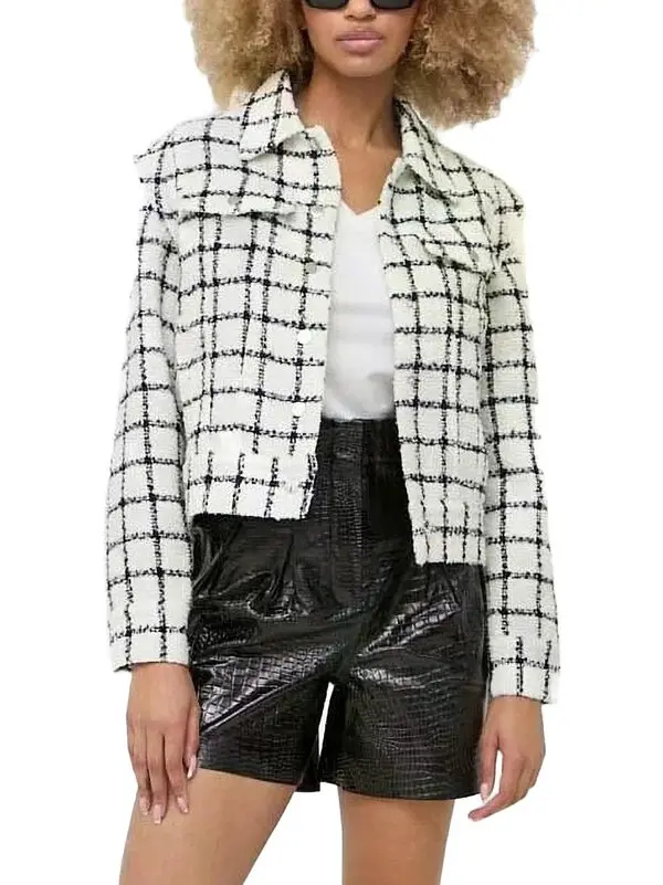 NOTES DU NORD Checked Tweed Jacket - White