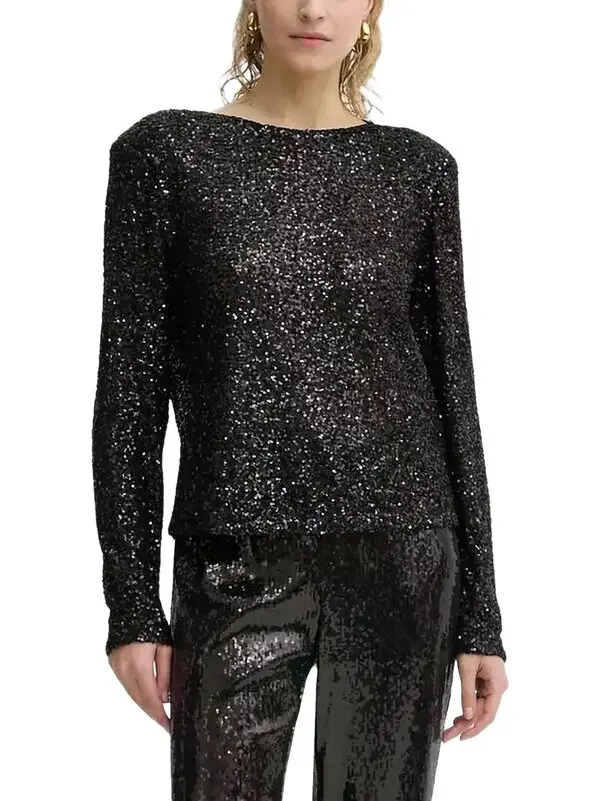 BRUUNS BAZAAR Embellished Long-sleeve Blouse - Black